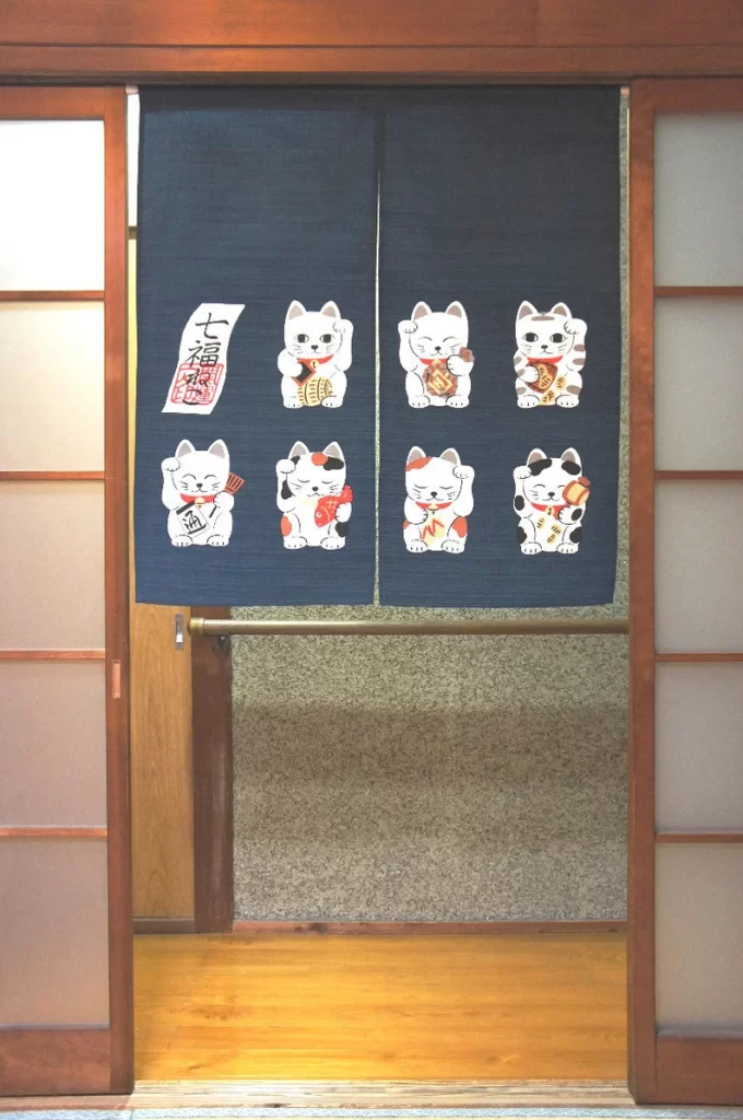 Noren Tapestry Seven Lucky Manekineko Cat Made in Japan | Tokyo Store ...
