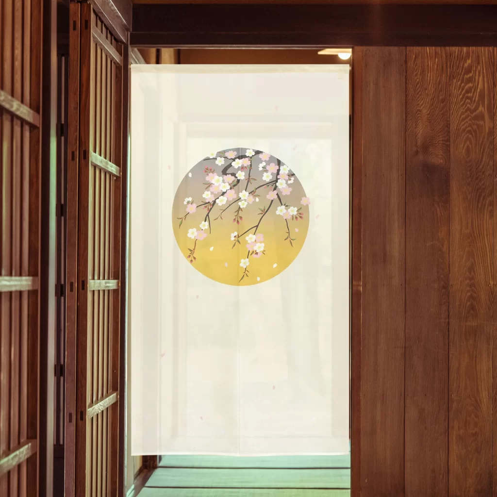 Noren tapestry Round window SAKURA Made in Japan | Tokyo Store | Tatami ...