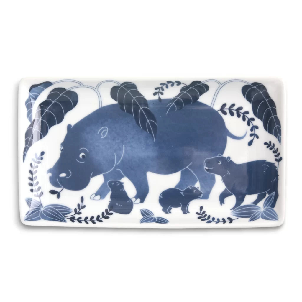 Hasami ware Japanese long rectangle plate Hippo Made in Japan | Tokyo ...