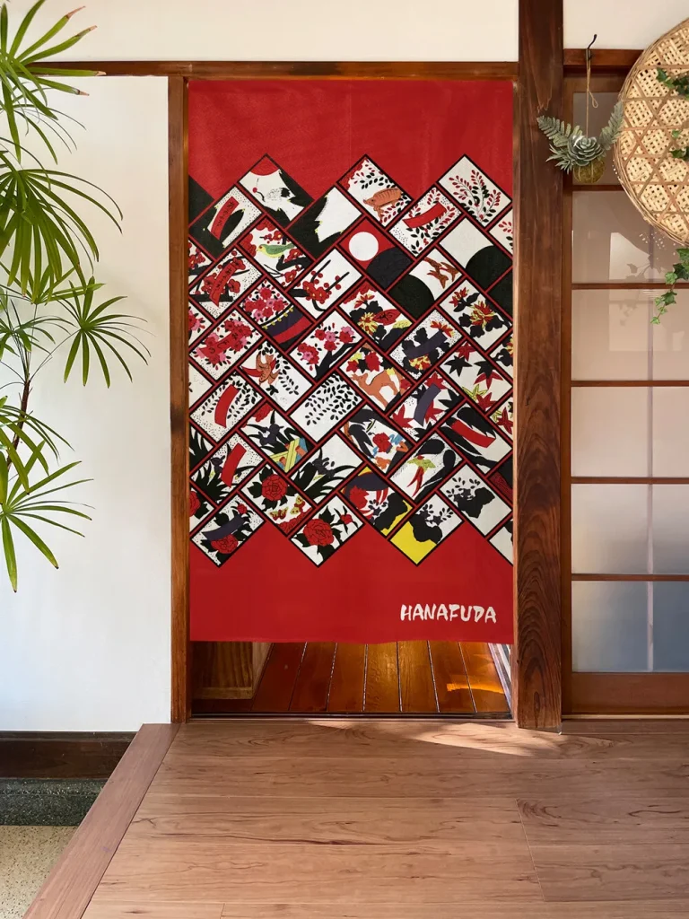 Noren Tapestry Hanafuda Higaki Design Made in Japan | Tokyo Store ...
