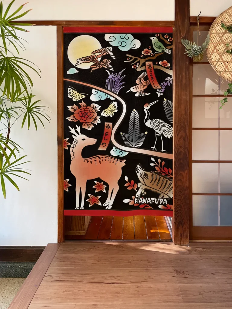 Noren Tapestry Hanafuda Kachofugetsu The beauty of nature Design Made ...